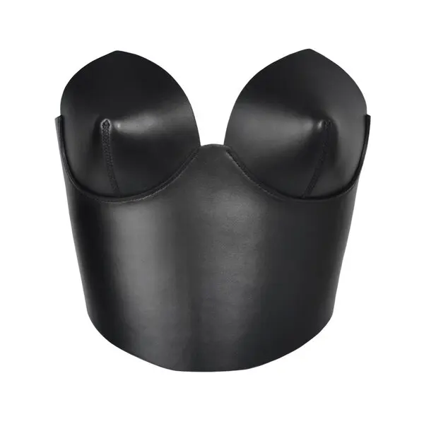 HAUTE CUIR Overbust Leather Corset - Black