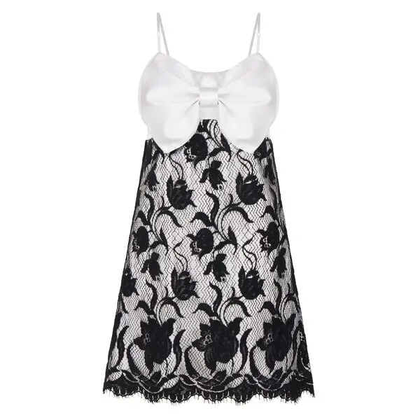 LISA THE LABEL Out There Bow Belle Slip Dress - Black