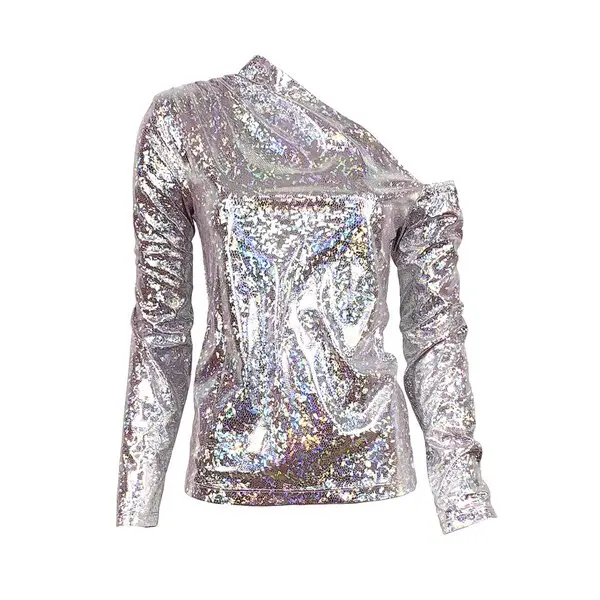 LALIPOP DESIGN Mirror-effect Asymmetric Blouse - Pink