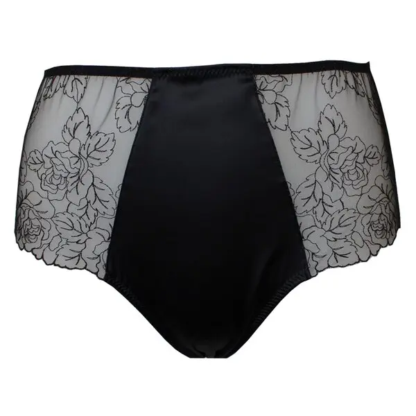 TALLULAH LOVE Midnight Rose High-waisted Brief - Black