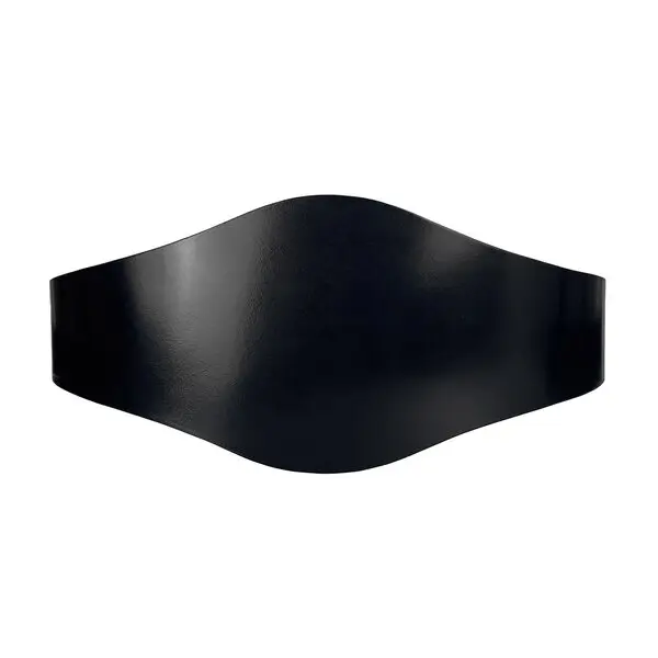 HAUTE CUIR Cleope Wide Leather Belt - Black