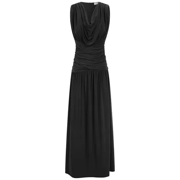 CELESTINE & MAE Daphne Cowl Neck Maxi Dress In Navsoul - Black