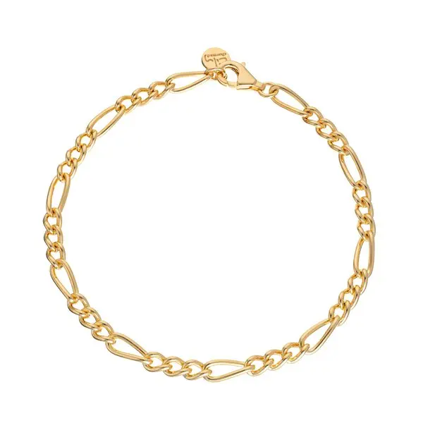 LILY CHARMED Plated Large Linked Figaro Charm Bracelet - Gold