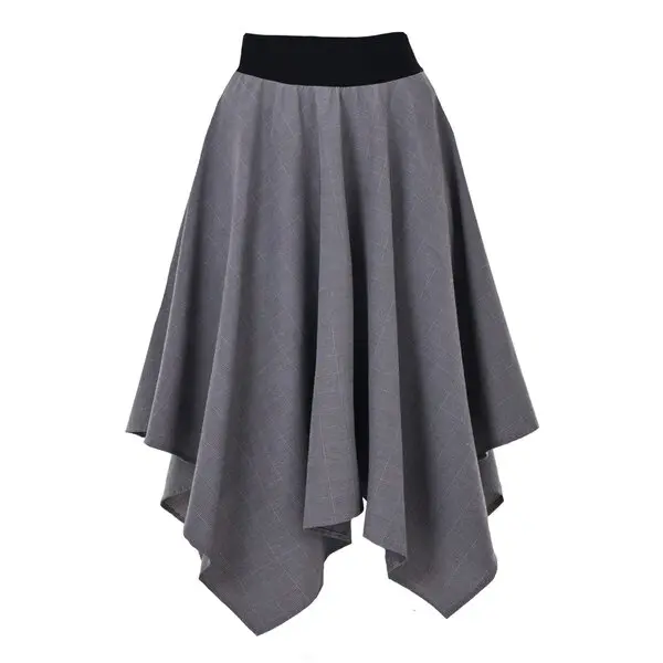 FROCK TALES Grey / Black Morven Hanky Skirt In Grey Micro Check - Grey/black