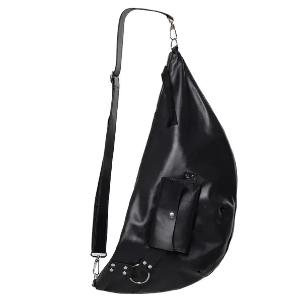 METAMORPHOZA Black / Green Leather Crossbody Sling Bag In Black - Black/green