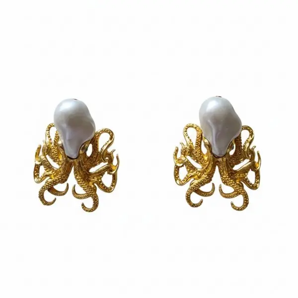 SILVER & ELEGANT Octo-baroque Reverie Earrings - Gold