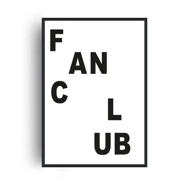 FANCLUB Retro Letters Giclee Art Print - Black