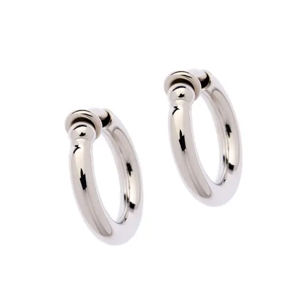 EMMA HOLLAND JEWELLERY Platinum Mini Hoop Clip Earrings - Silver