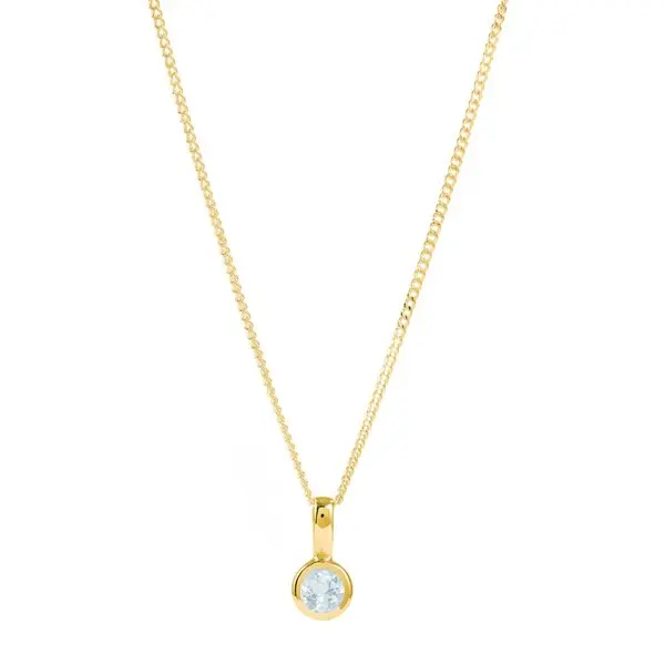 CHARLOTTE'S WEB JEWELLERY March Birthstone Vermeil Necklace Aquamarine - Gold