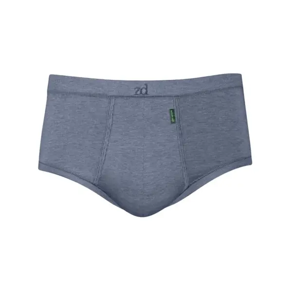 ZD ZERO DEFECTS Senior Fly Front Briefs – Premium Egyptian Cotton Comfort Color Denim - Blue