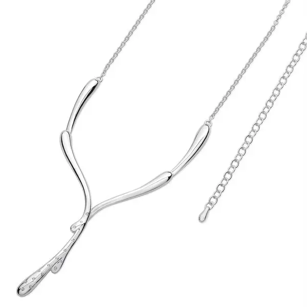 LUCY QUARTERMAINE Dipped Drop Necklace - Silver