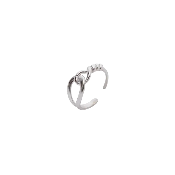 SPERO LONDON Knotted Circles Sterling Adjustable Ring - Silver