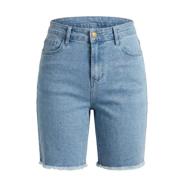 Adrift Clothing Adrift Denim Cut Off Shorts In Light Wash - Blue