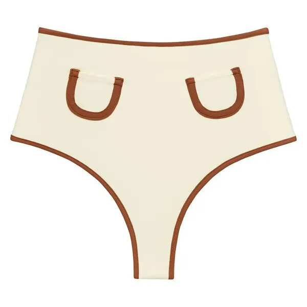 MONTCE Neutrals Oat Terracotta Binded Polly Bikini Bottom - Orange