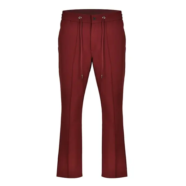DAVID WEJ Ashford Relaxed Loose Fit Drawstring Trouser Burgundy - Red