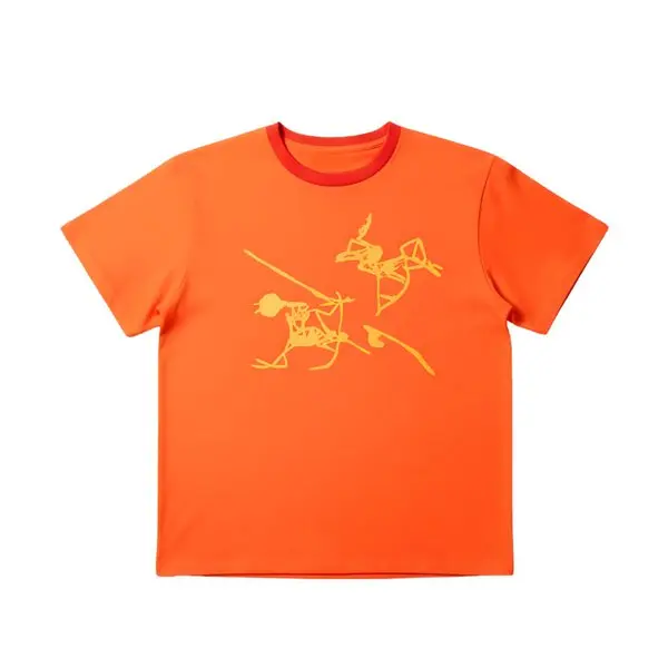 LILIA MUNN Boxy Organic Cotton Graphic Tee - Orange