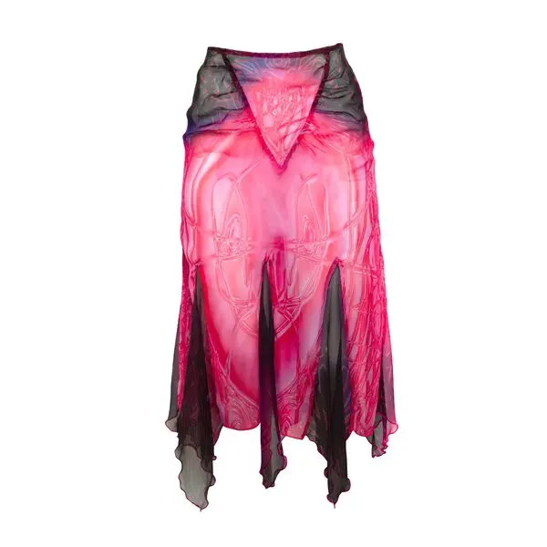 PALOMA LIRA Cherry Crystal Chiffon Skirt - Red
