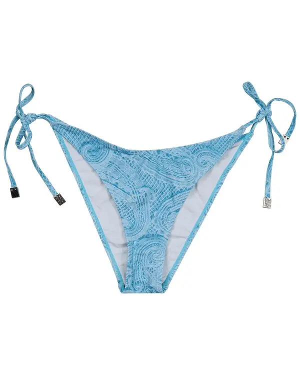 LORDS OF HARLECH Samara Crochet Paisley Teal Bikini Bottom - Blue