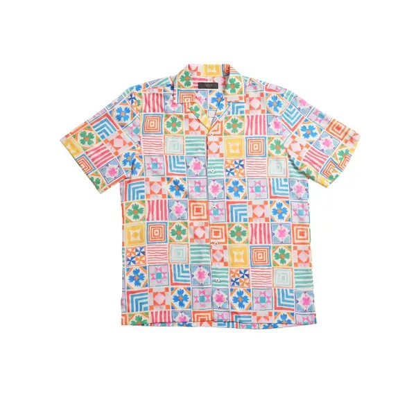 EIGHT X Neutrals / Tesserae Button Up Short Sleeve - Blue