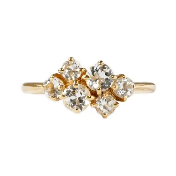 LEE RENEE White Topaz Cluster Ring - Gold