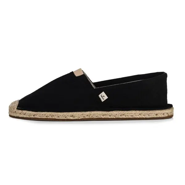 KINGDOM OF WOW Extra Fit Cotton Espadrilles - Black