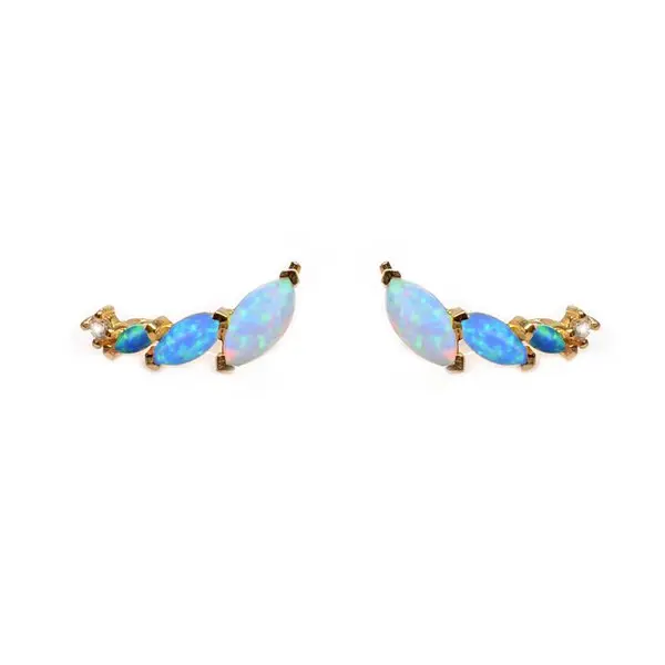 LA KAISER Blue Ombre Wing Climbers - Gold
