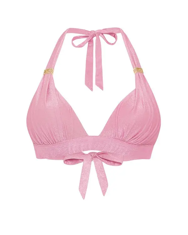 LEYLA MAYA Annie Halter-neck Bikini Top Mist - Pink