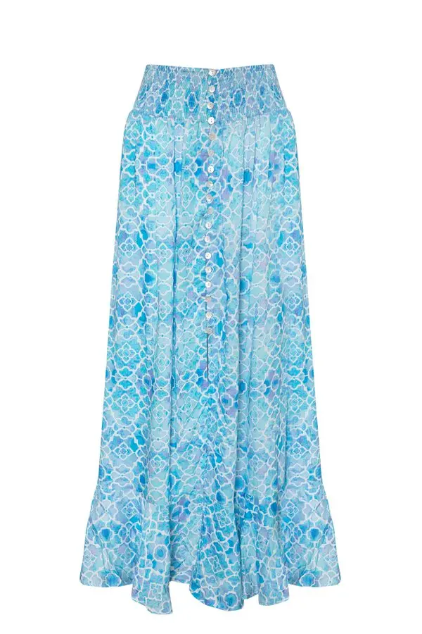 SOPHIA ALEXIA Azure Mosaic Fiji Skirt - Blue