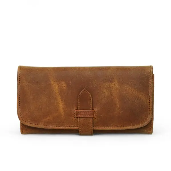 HIDES LEATHER CO. Leather Trifold Wallet - Brown