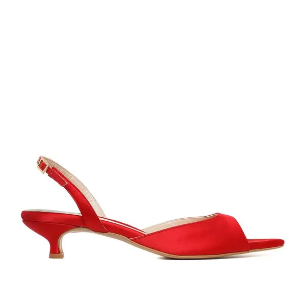 GINISSIMA Vicky Sandals Kitten Heels - Red