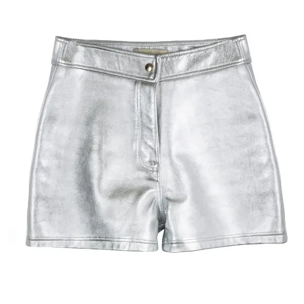 PALOMA LIRA Leather Shorts - Silver