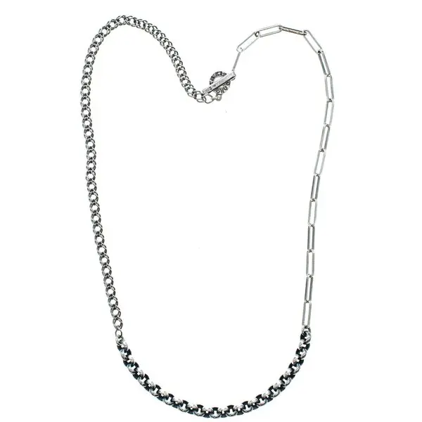 GEM KINGDOM Sterling Mixed Link Chain Rebel Rebel I I I W - Silver