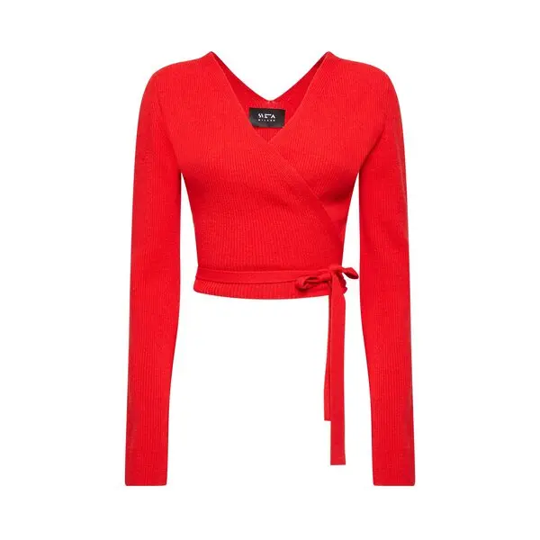 SVETA MILANO Judith Cashmere-wool Blend Wrap Cardigan - Red