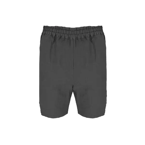 Haris Cotton Linen Bermuda Shorts With Back Pockets And Elastic Waist - Black