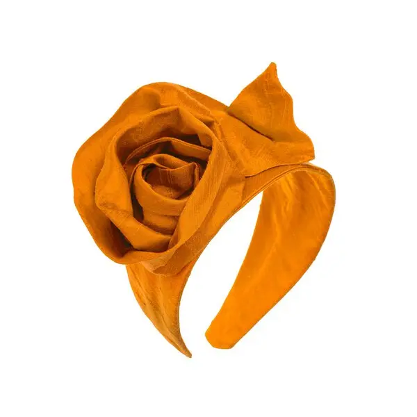 SIBI HATS Call Me Rosy Silk Headband - Orange