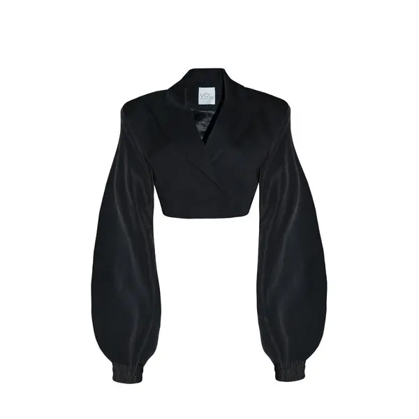 VESTIAIRE D'UN OISEAU LIBRE Cropped Hybrid Jacket - Black