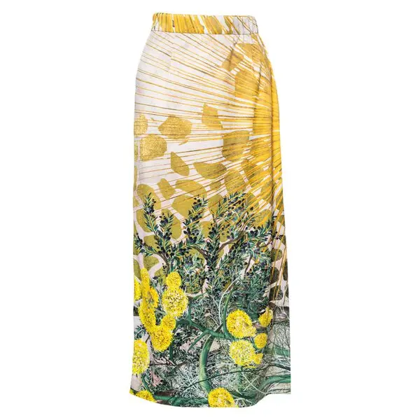 ARTISTA Gold Fennel Midi Pencil Skirt - Yellow