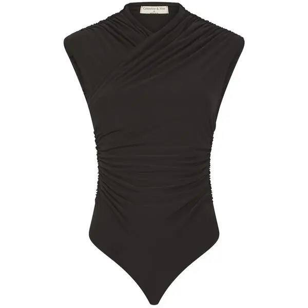 CELESTINE & MAE Azalea Bodysuit In Navsoul - Black