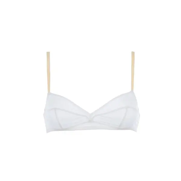SAETA PARIS White / Neutrals / Gold Silk Bra White & Gold Yasmine - White/gold