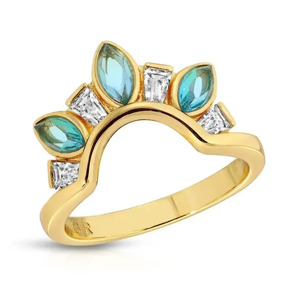 GLAMROCKS JEWELRY Seven Wonders Ring- Sky - Blue