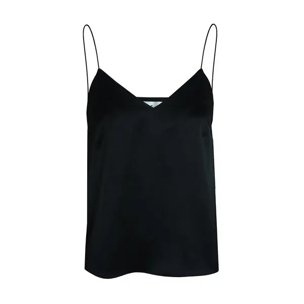 2KSTYLE Irina Satin Effect Spaghetti Straps Camisole - Black