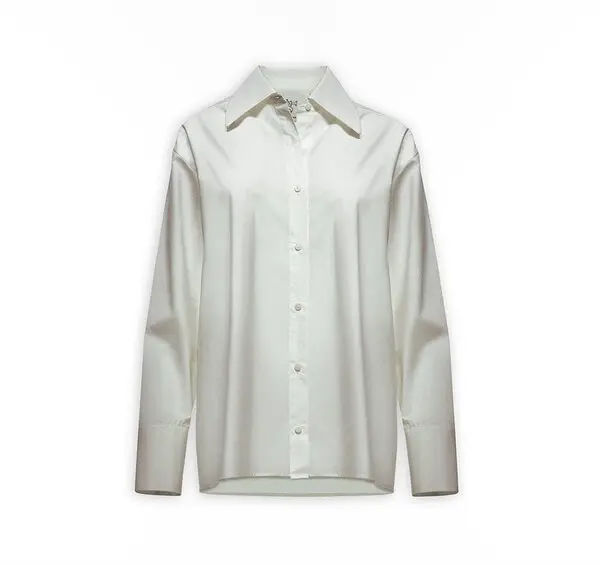 MAISON SEL Boyfriend Poplin Shirt - White