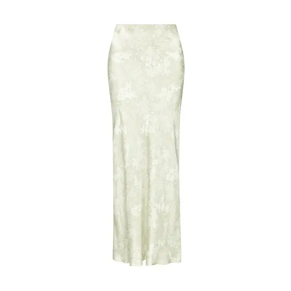 LILY ROU Neutrals Coral Midi Silk Slip Skirt - Orange