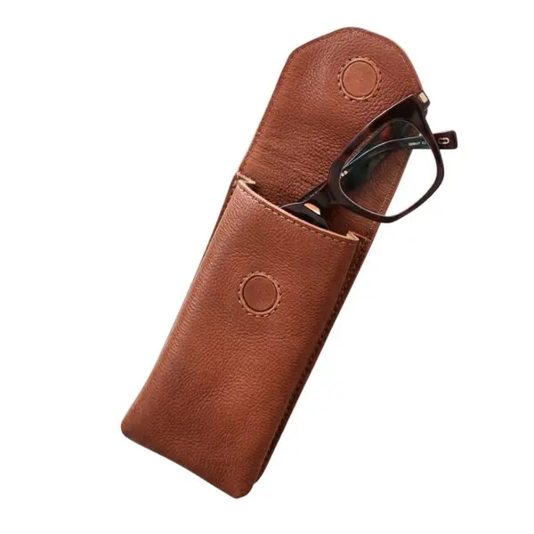 VIDA VIDA Handmade Soft Leather Glasses Sunglasses Case Tan - Brown