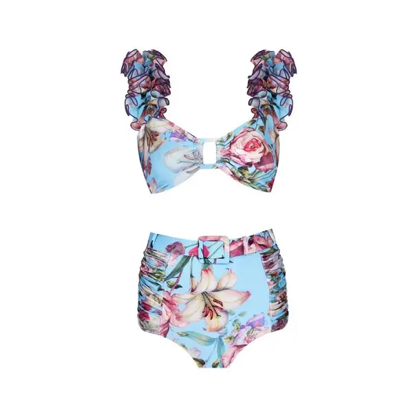NUR KARAATA Lily Blu Bikini Set - Blue