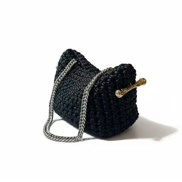 ISKRA Small Stella Clasp Bag Faux Leather - Black