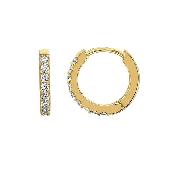 DIAMONBLISS Huggies Earrings With Swarovski, Half Carat, Gold Plated - Yellow