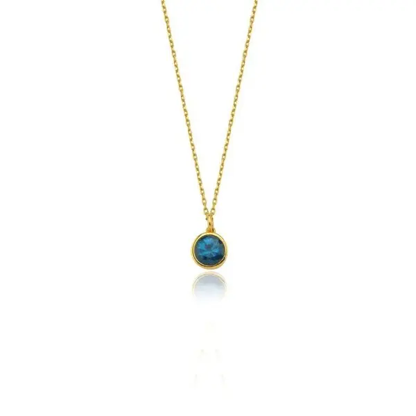 LINYA JEWELLERY Cosmic Chain Zodiac Necklace Birthstone - Blue