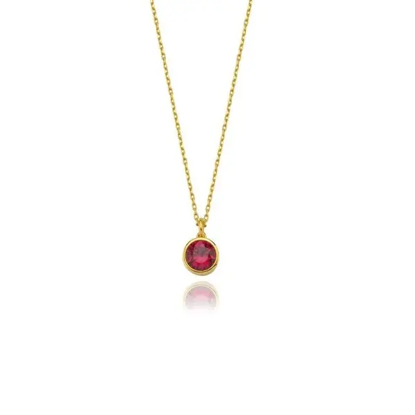 LINYA JEWELLERY Cosmic Chain Zodiac Necklace Birthstone - Orange