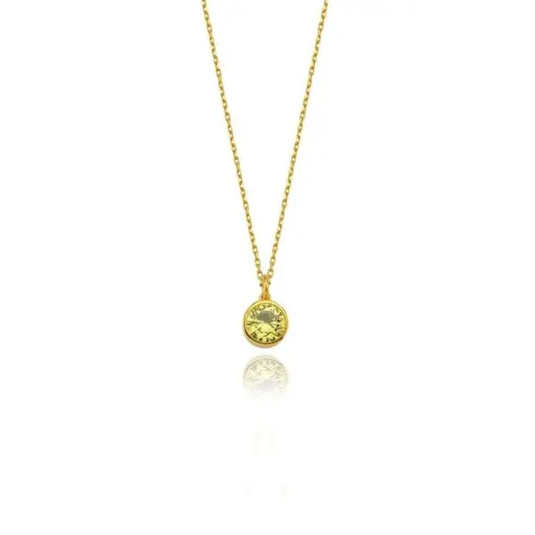 LINYA JEWELLERY Cosmic Chain Zodiac Necklace Birthstone - Yellow